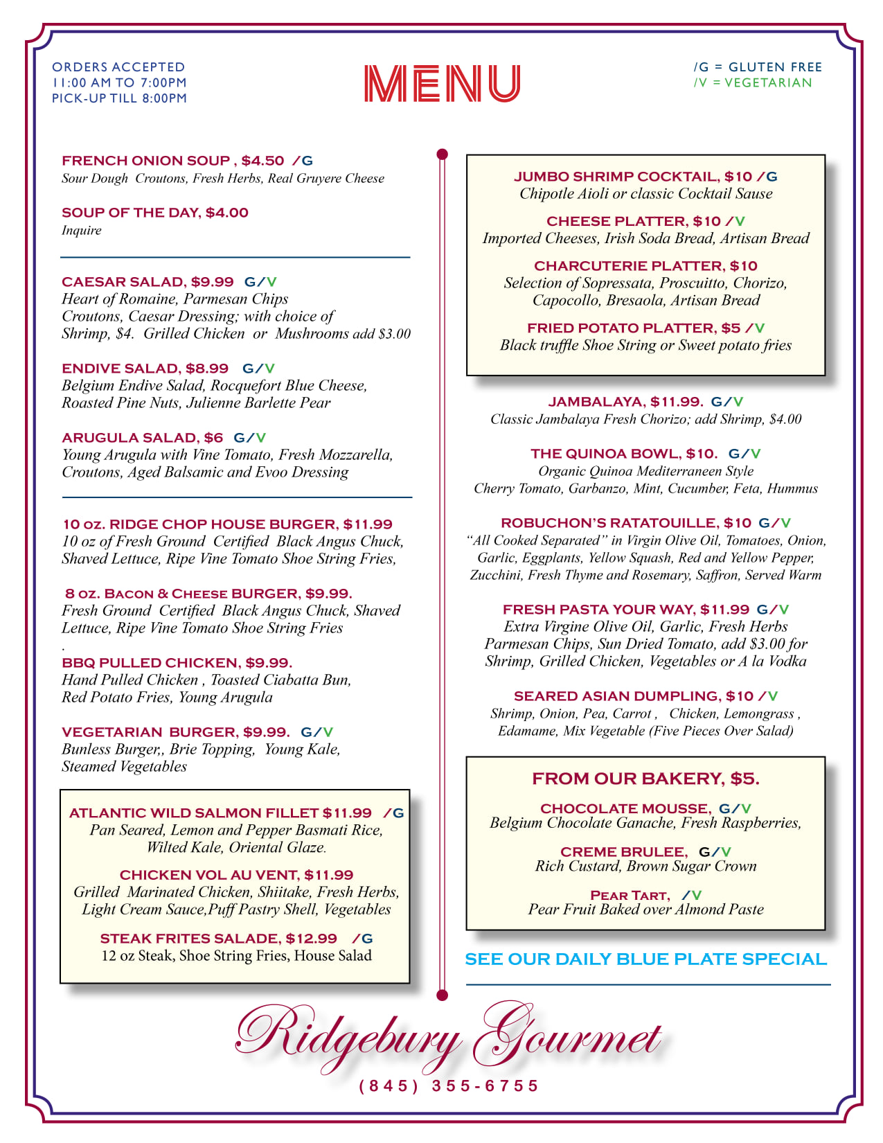 All Day Menu Ridgebury Gourmet All Day Menu Ridgebury Gourmet